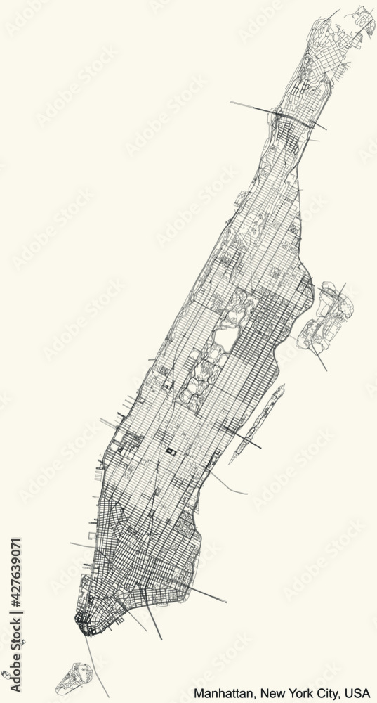 Black simple detailed street roads map on vintage beige background of ...