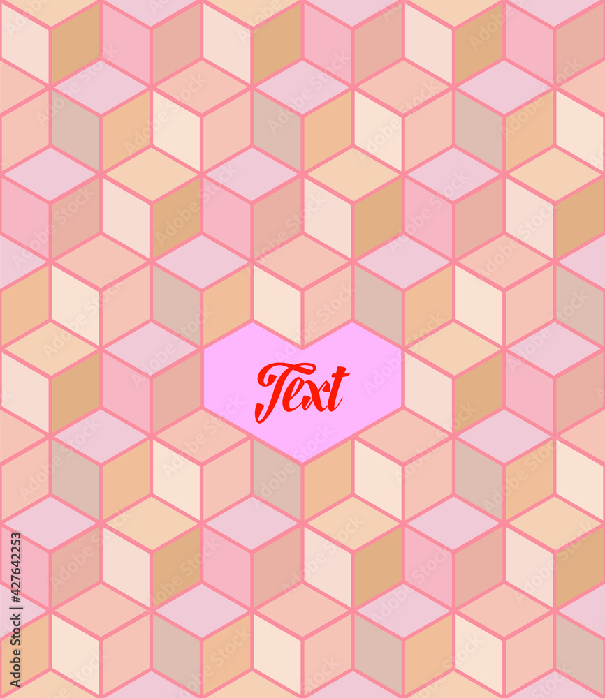 Repeating 3d cube Tessellation pattern in pale pastel shades of with ...