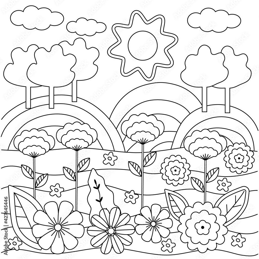 Simple Grass Coloring Pages