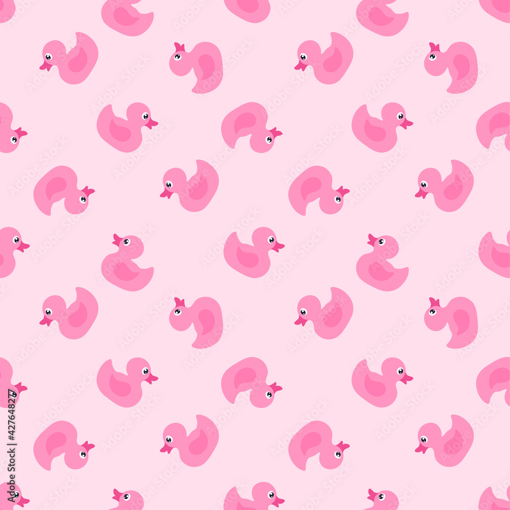 pink rubber duck. Seamless pattern. Texture for fabric, wrapping ...