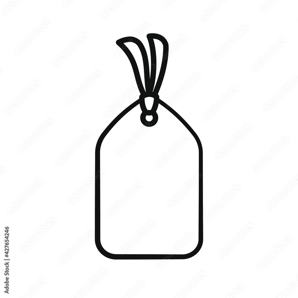 Paper tag blank template icon outline cartoon. Simple flat clipart sign ...