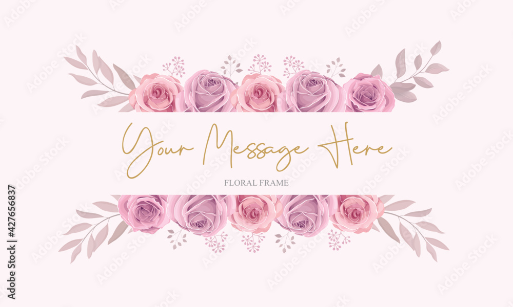 Hand drawn floral frame background Stock Vector | Adobe Stock