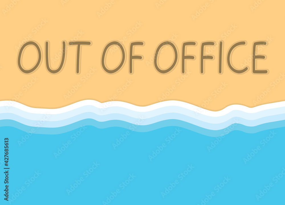 out of office, vacation message concept- vector illustration Stock ...