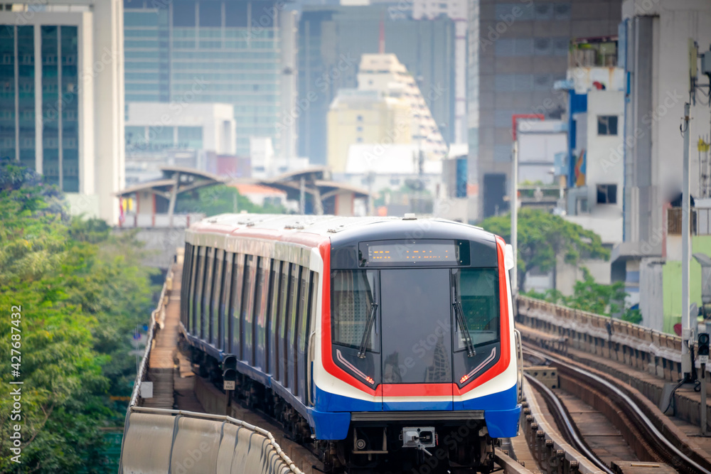 Skytrain on the railway Stock Photo | Adobe Stock