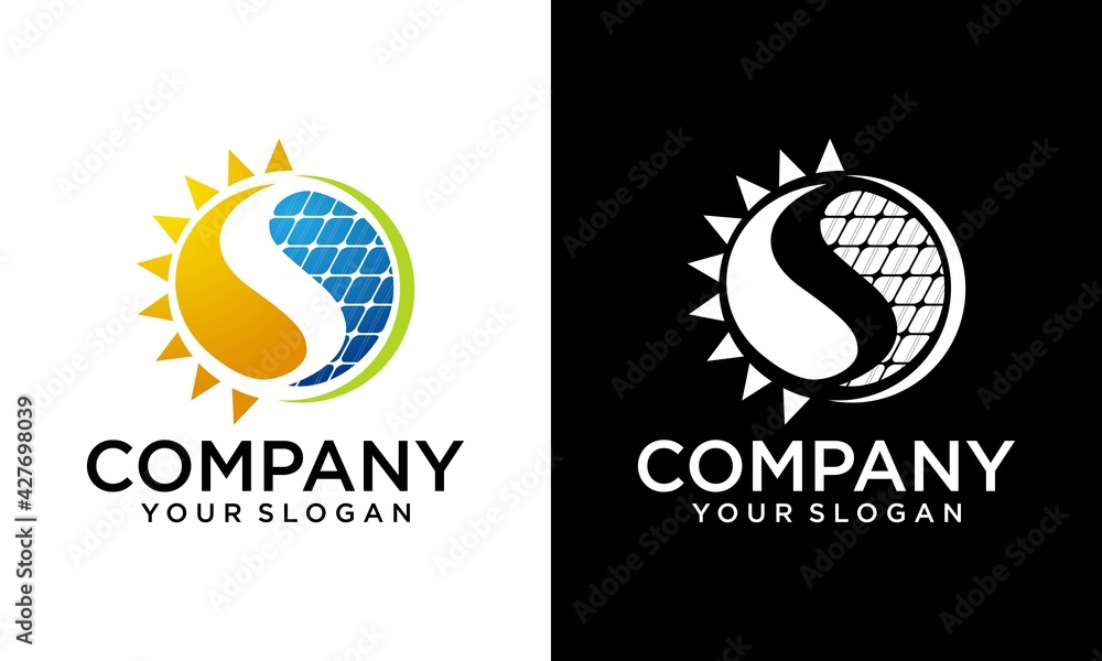 letter S logo that formed solar concept เวกเตอร์สต็อก | Adobe Stock