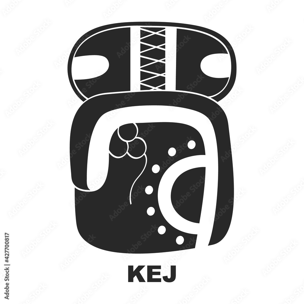 Vector icon with Glyph from Maya Haab calendar. Calendar month symbol ...