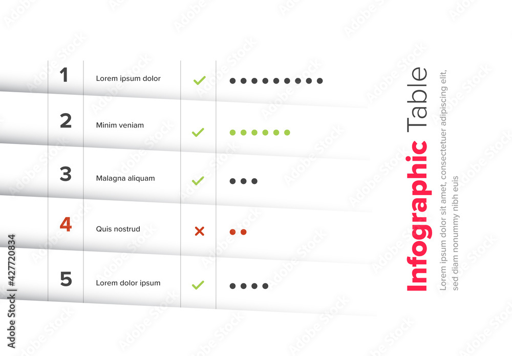 Tabular Infographic Chart Layout Stock Template | Adobe Stock