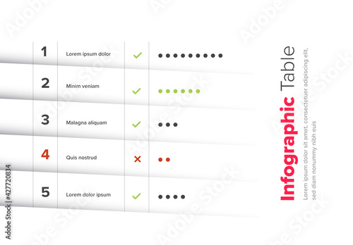 Tabular Infographic Chart Layout Stock Template | Adobe Stock