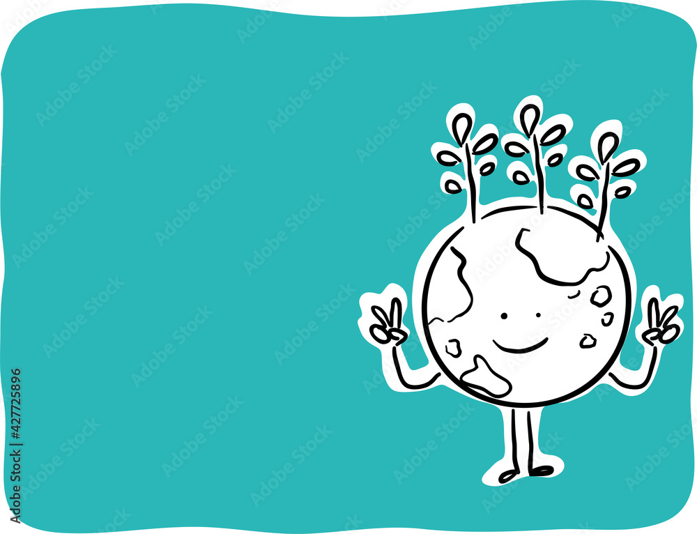 Cartoon earth with trees Stock Vector | Adobe Stock