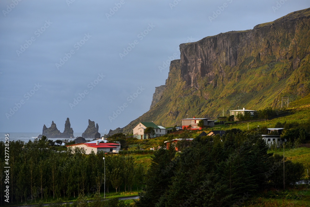 The small coastal village of Vík Í Mýrdal, the southernmost and ...