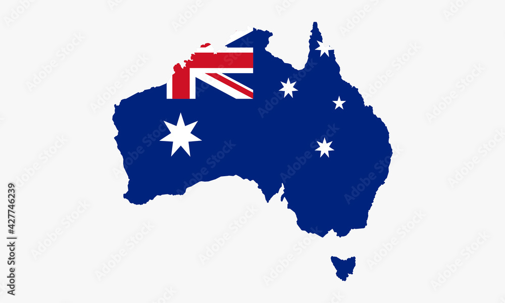 australia map flag vector design on white background Stock Vector ...