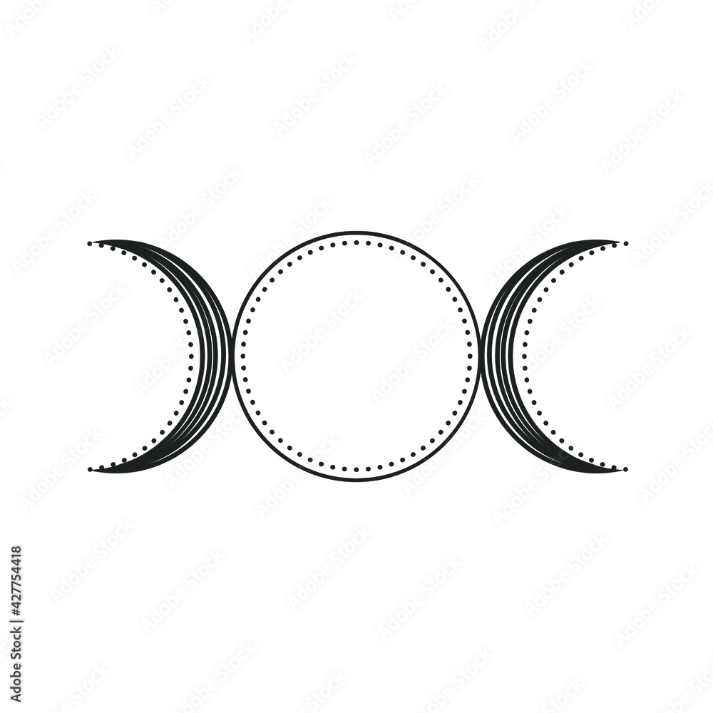 triple moon goddess symbol icon logo tattoo idea Stock Vector | Adobe Stock