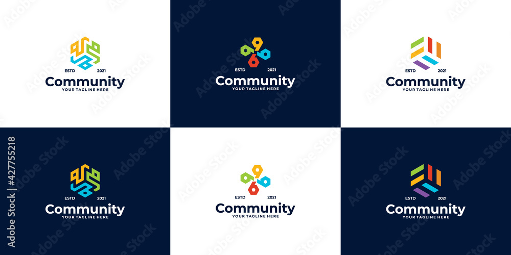team work or community Logo Design idea Stock Vector | Adobe Stock