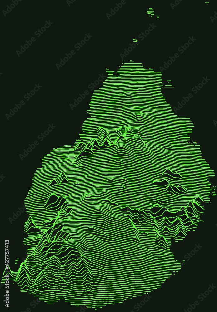 Topographic military radar tactical map of the Republic of Mauritius ...