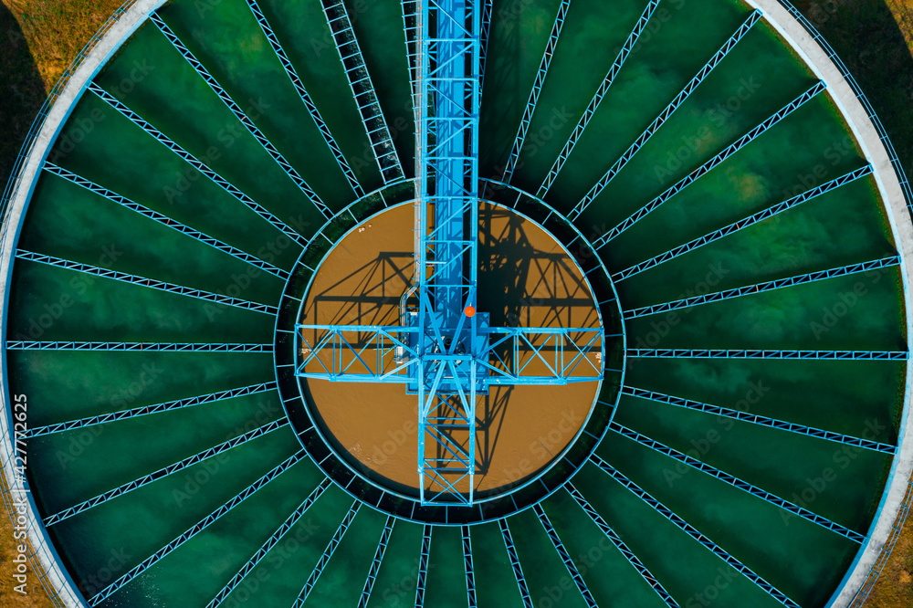 Drinking Water Treatment Aerial Top View Of Microbiology Of Drinking