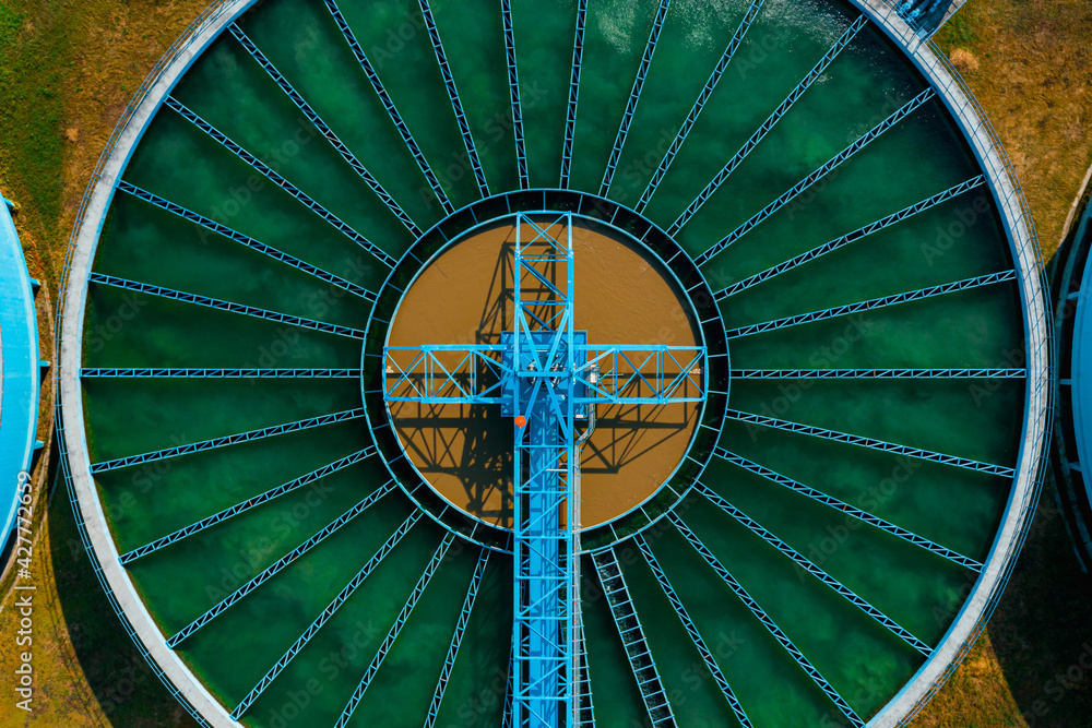 Drinking Water Treatment Aerial Top View Of Microbiology Of Drinking
