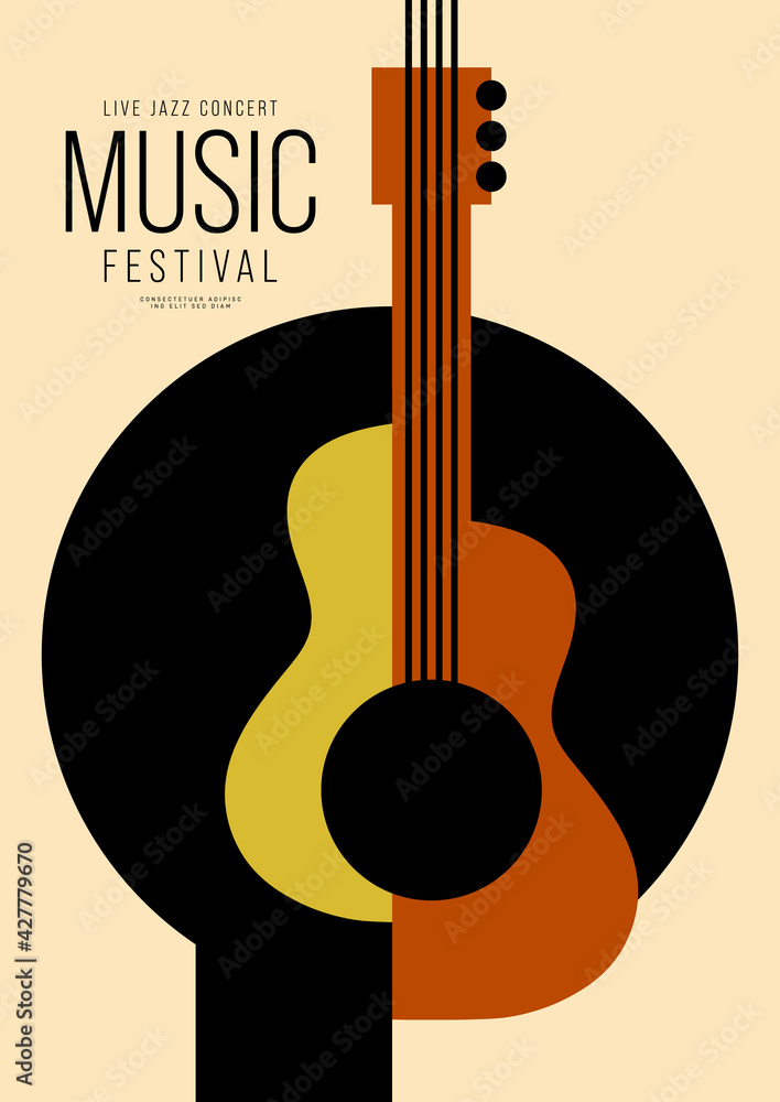 Music poster design template background decorative with geometric shape ...