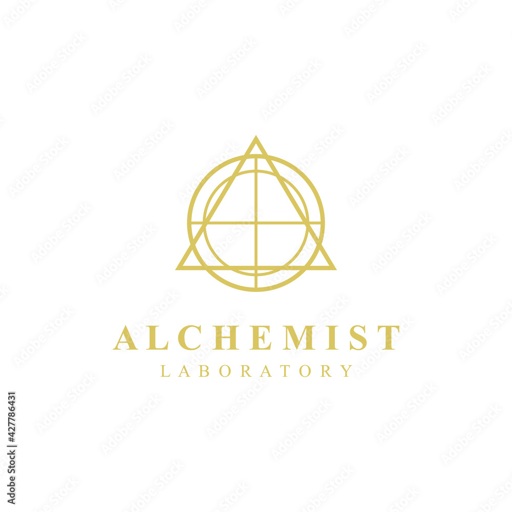 Alchemy circles, triangle, arrows vector illustration element icon ...