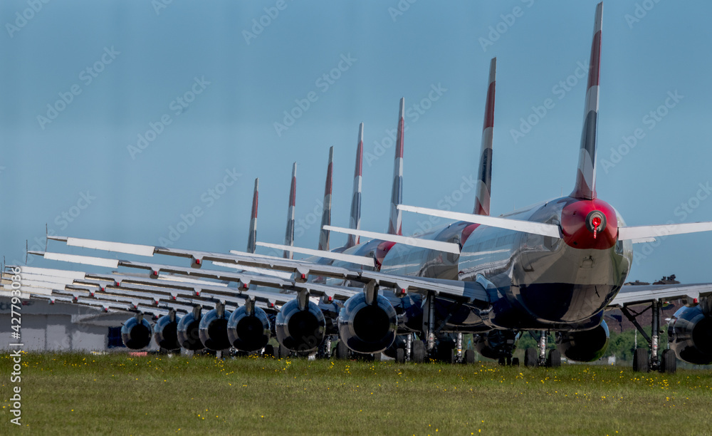 Multiple Boeing Aircraft In British Airways Livery Stock Photo | Adobe ...