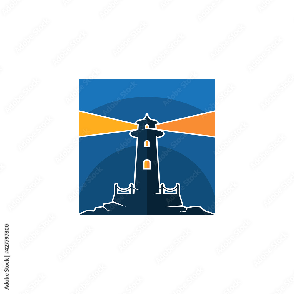 Mercusuar Logo Design Vector Illustration Creative Mercusuar Logo Design Concept Template