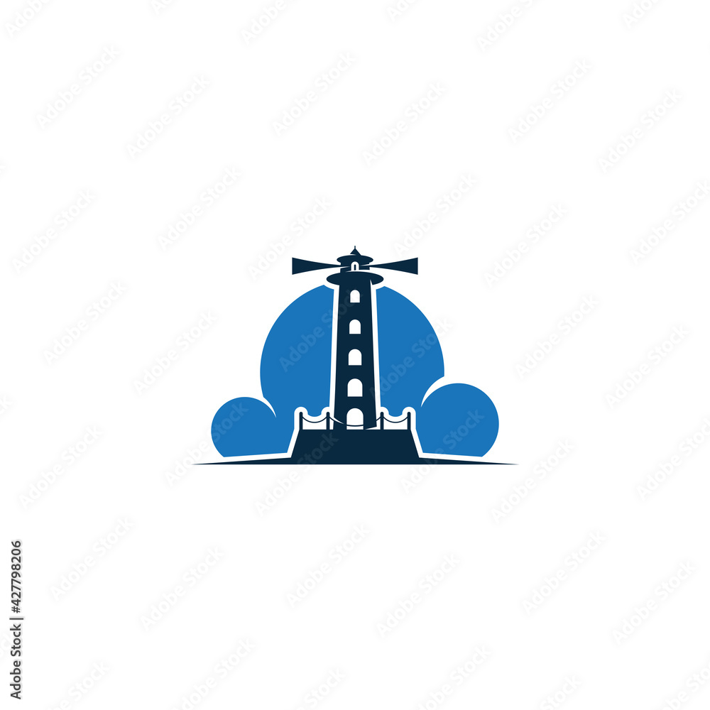 Mercusuar Logo Design Vector Illustration Creative Mercusuar Logo Design Concept Template