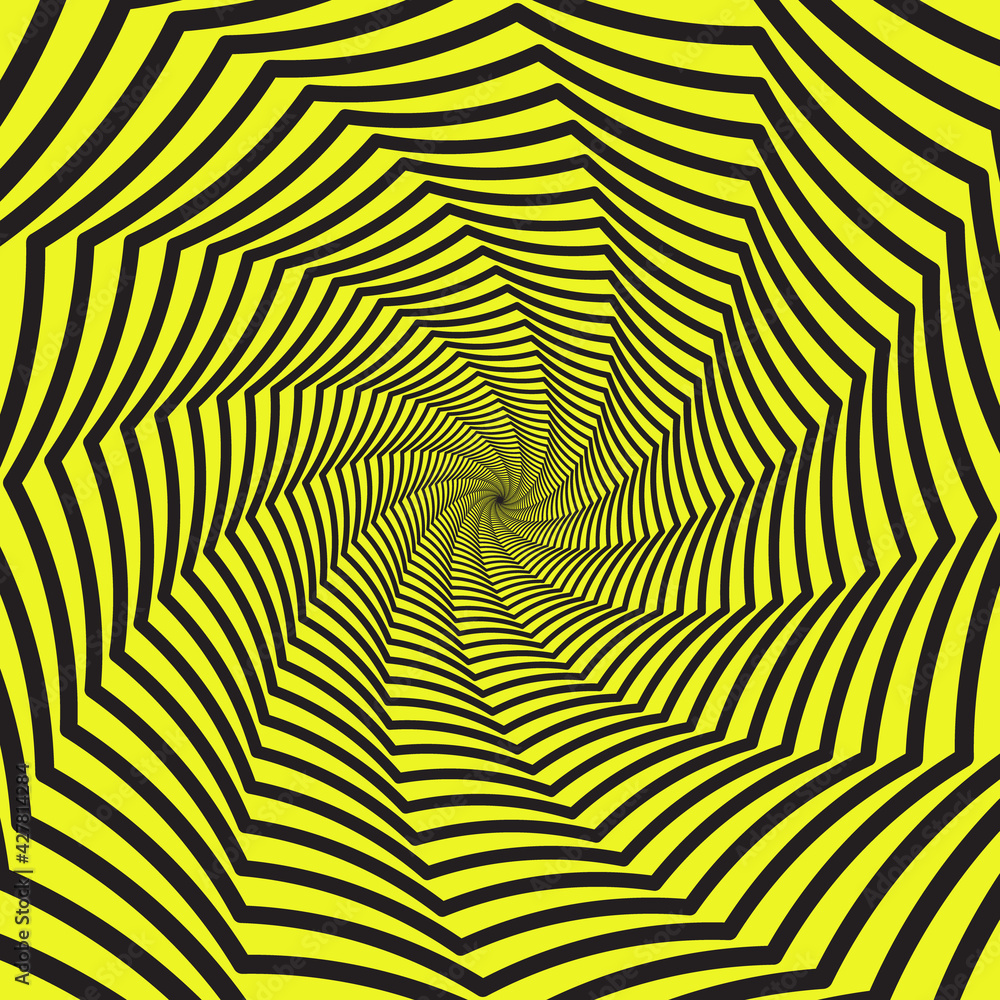 Dynamic circular pattern psychedelic Abstract background. Optical ...