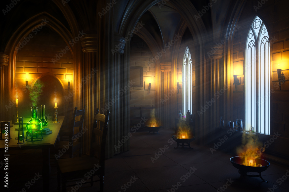 Gothic Laboratory Stock Illustration | Adobe Stock