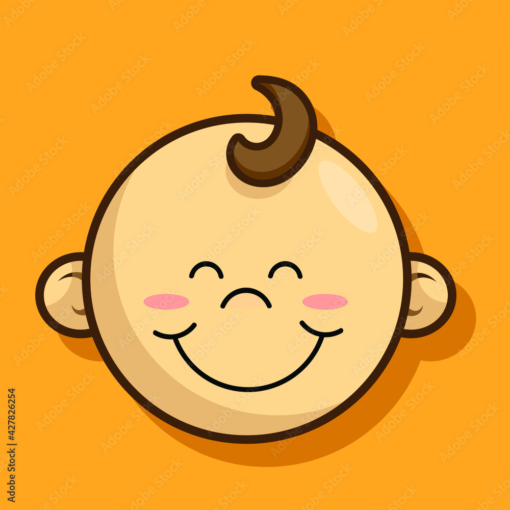 vector illustration design of a cute and cute bob head logo that can be ...