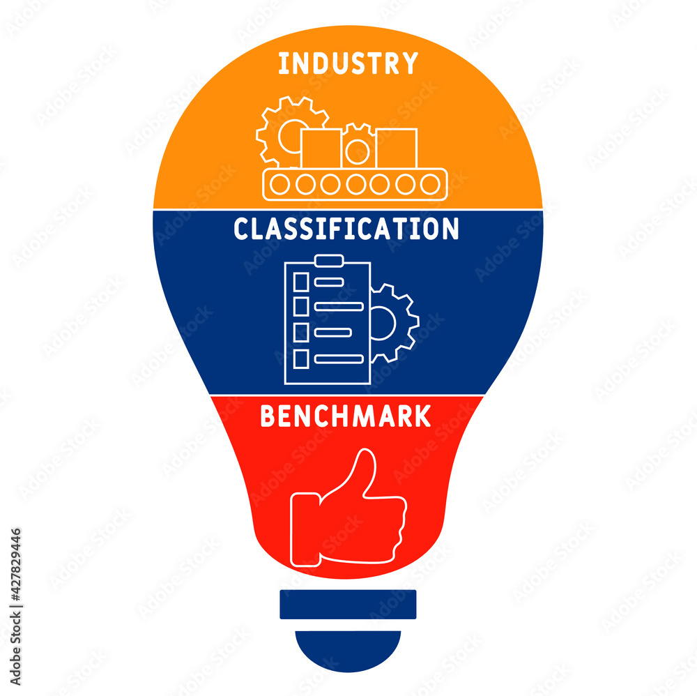 Vecteur Stock ICB - Industry Classification Benchmark acronym. business ...