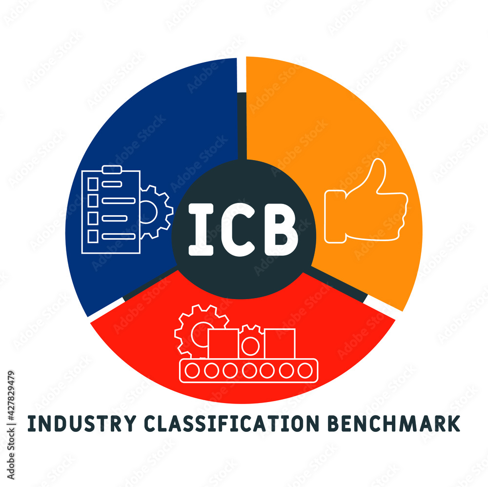 Vecteur Stock ICB - Industry Classification Benchmark acronym. business ...