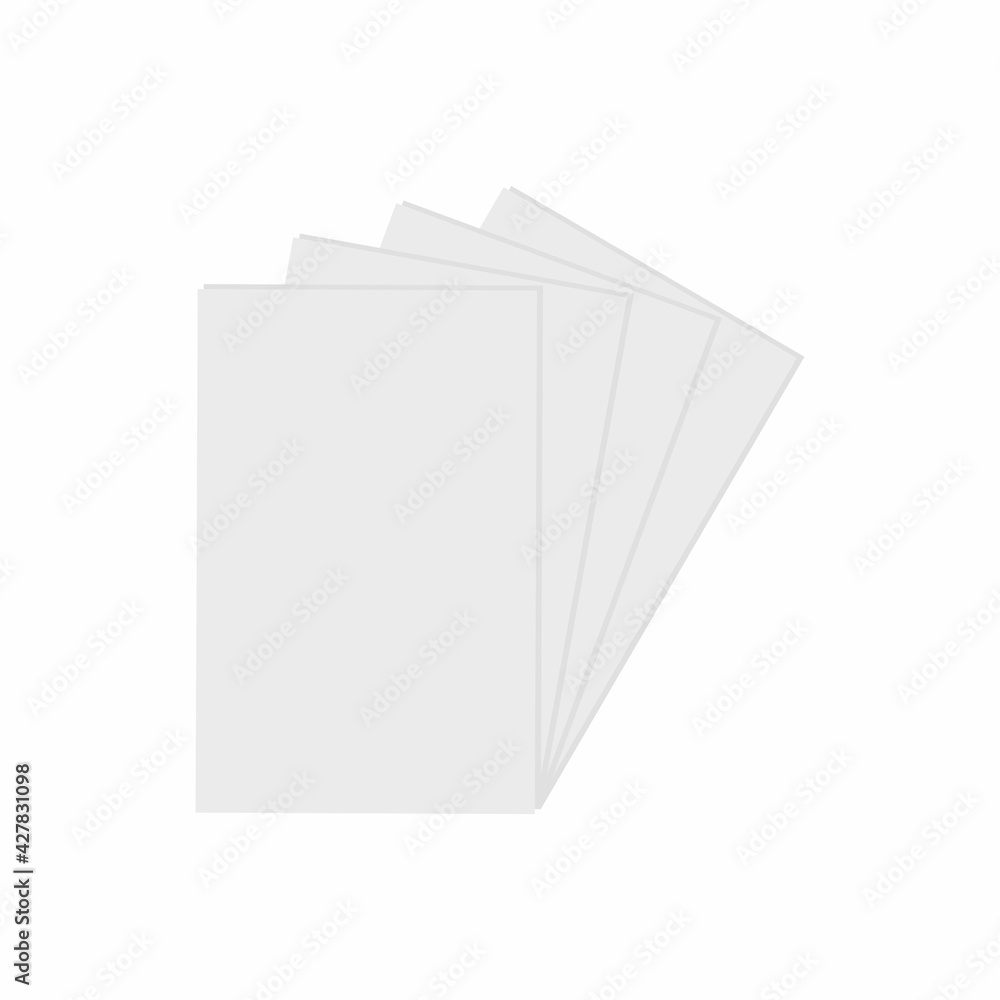 Blank paper icon in flat design isolated on white background. Stack of ...