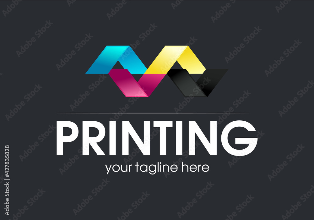 Digital print logo design template. Typography modern sign. Polygraphy ...