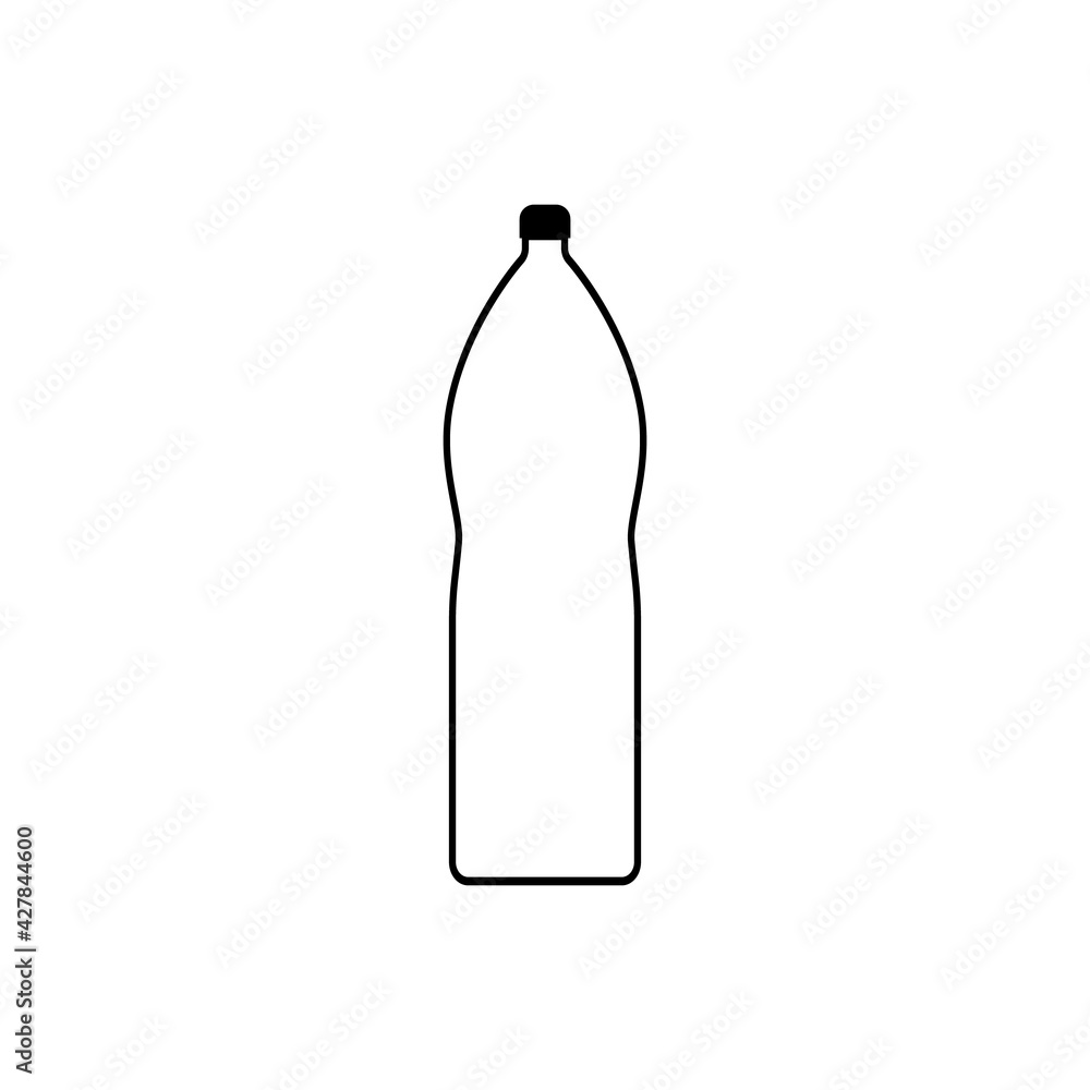Plastic bottle thin outline and linear icon. Clipart and drawing ...
