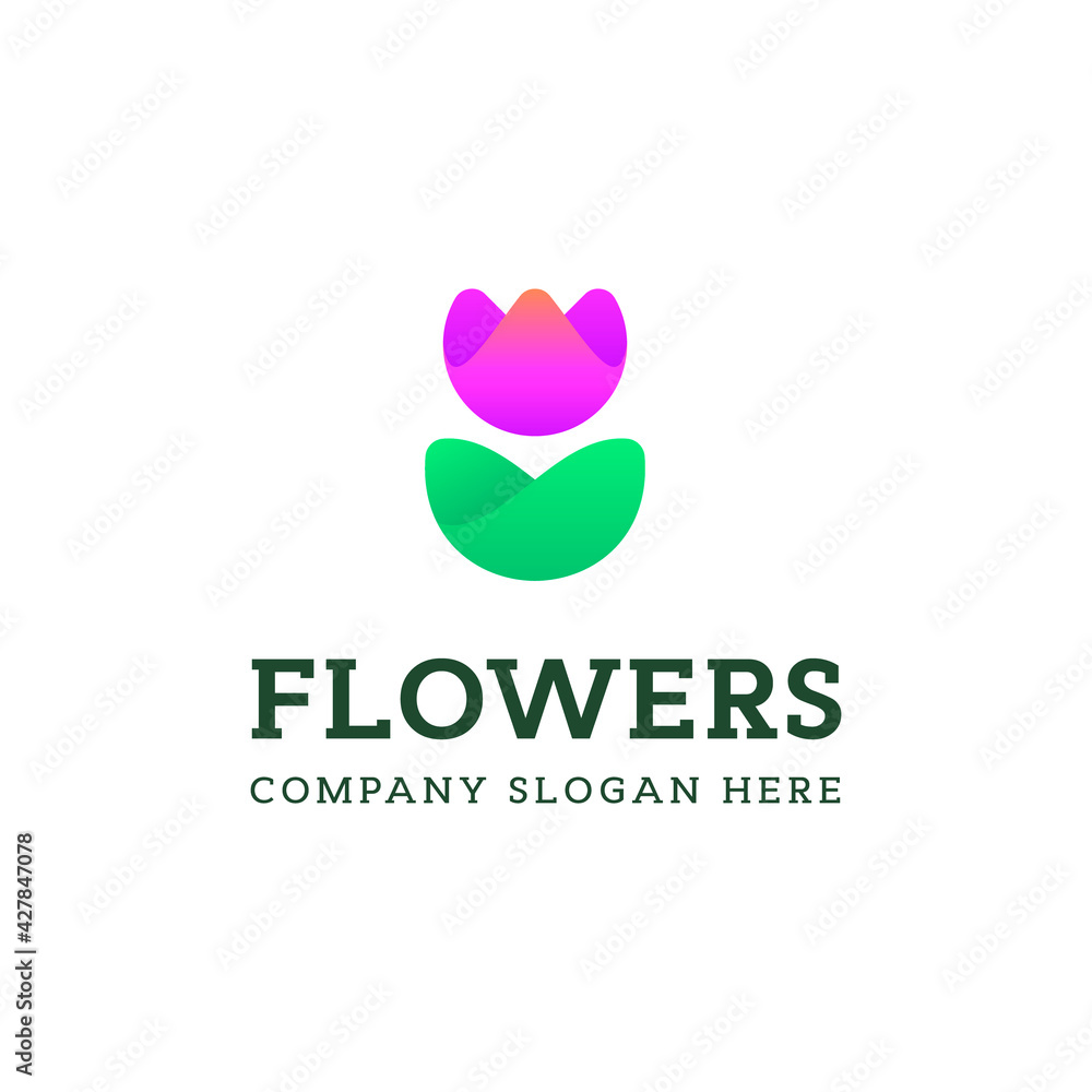 Colorful flower logo. Abstract floral logotype template. Stock Vector ...