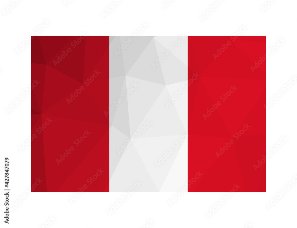 Vector isolated illustration. National Peruvian flag, triband with red ...