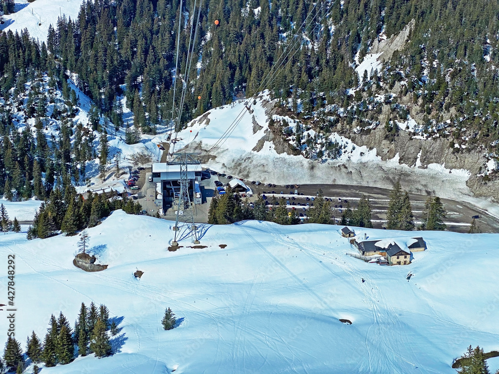 The bottom station of the cable car Col du Pillon - Scex Rouge on the ...