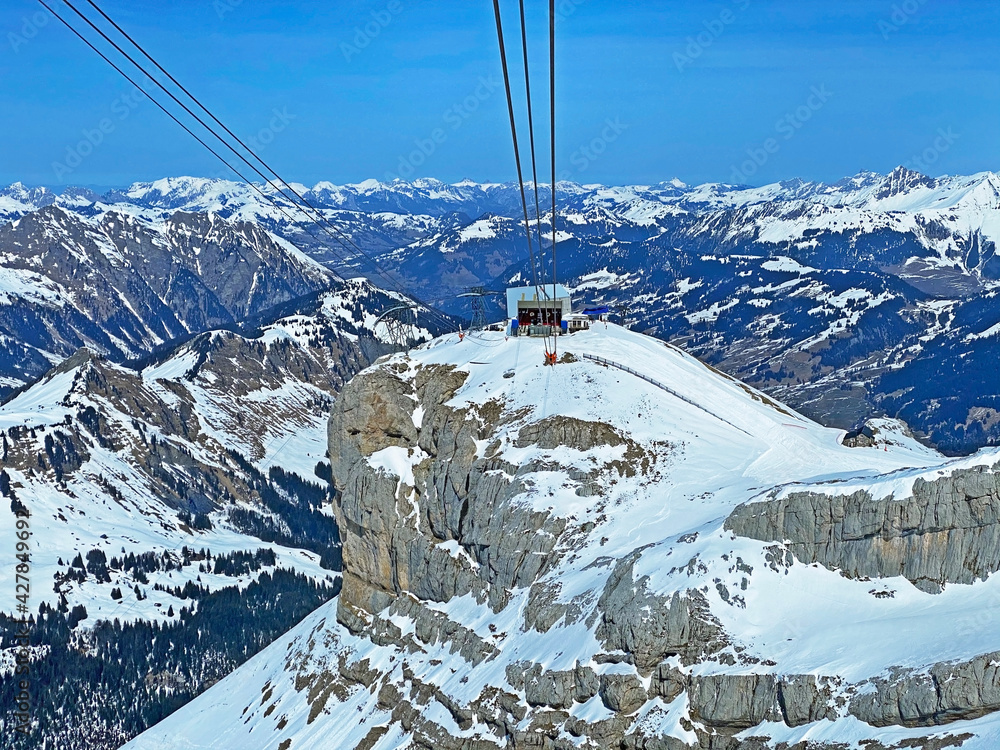 The bottom station of the cable car Col du Pillon - Scex Rouge on the ...