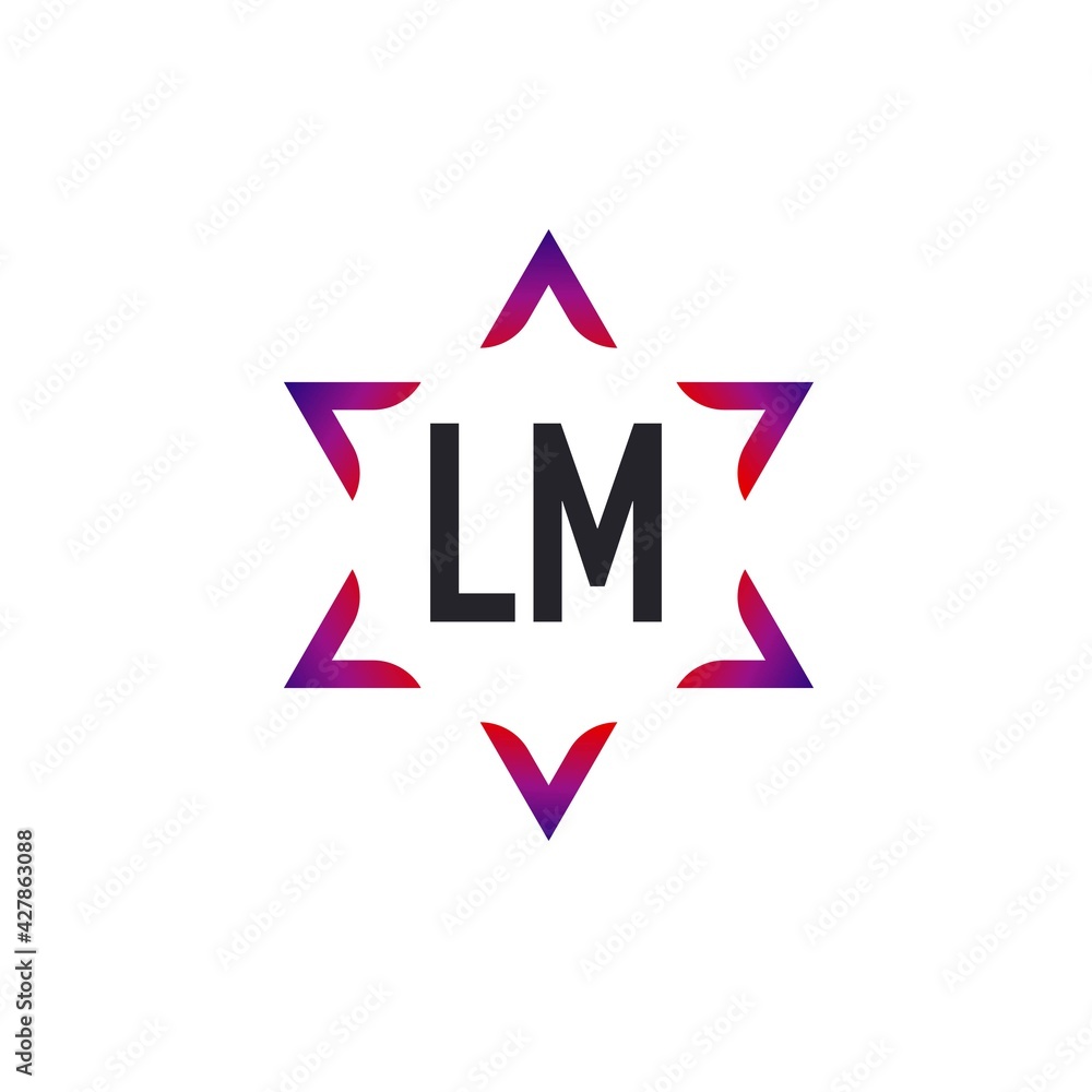 Initial Letter LM Star David Creative Logo Design Template. Star david ...