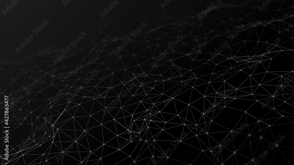 Illustrazione Stock Abstract Digital Data Plexus Technology Background/ 4k animation of an ...