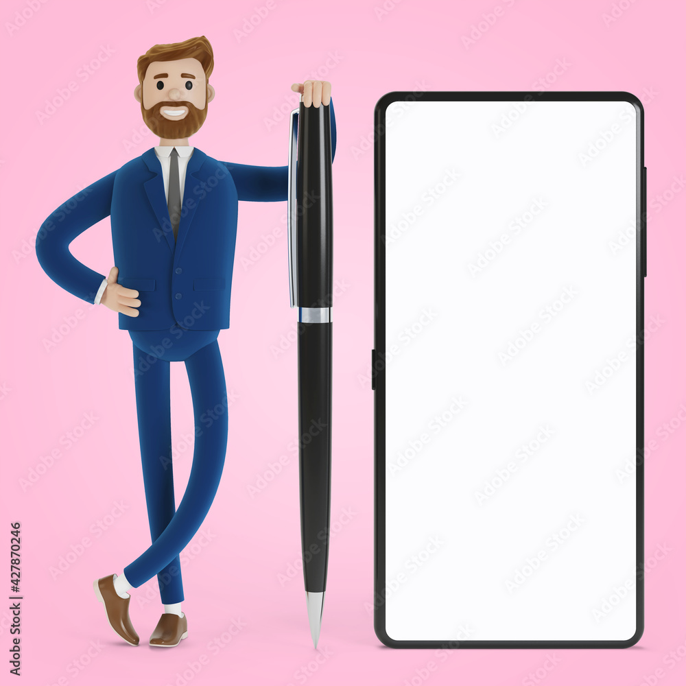 Signing a contract through an application on a smartphone. Electronic ...