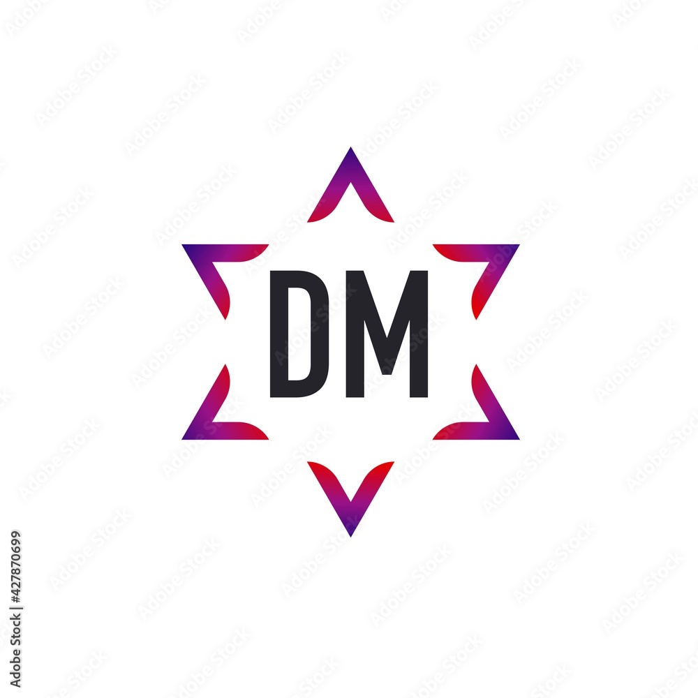 Initial Letter dm Star David Creative Logo Design Template. Star david ...