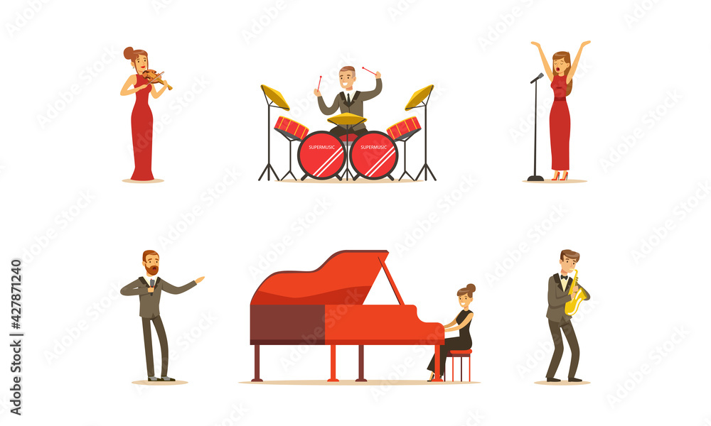 Classical Musicians and Singers Characters Collection, Artists Playing ...
