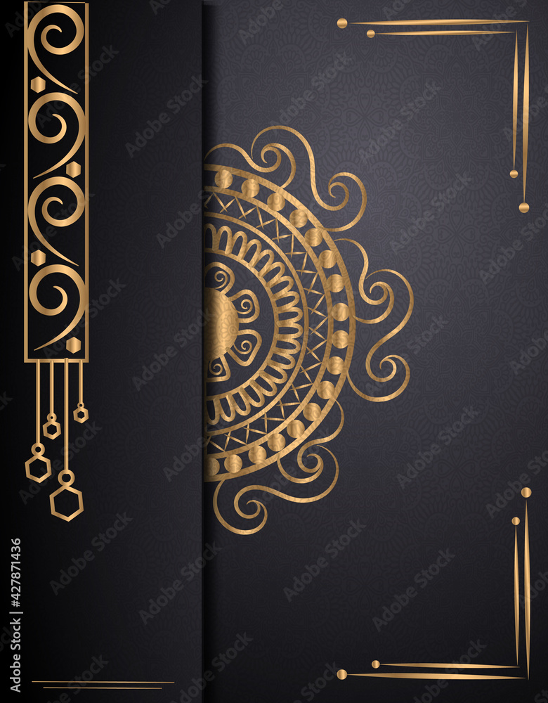 Elegant wedding, greetings card design. Golden wedding card for ...