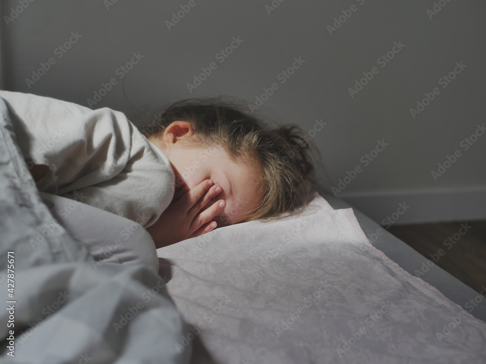 sad crying lonely child without parents. lonely childhood. problem ...