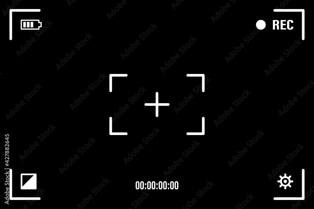 Camera focusing screen. Vector illustration. Camera screen for ...