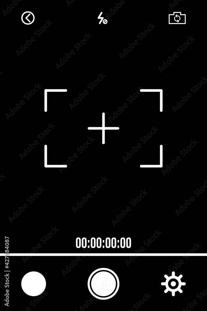 Camera focusing screen. Vector illustration. Camera screen for ...