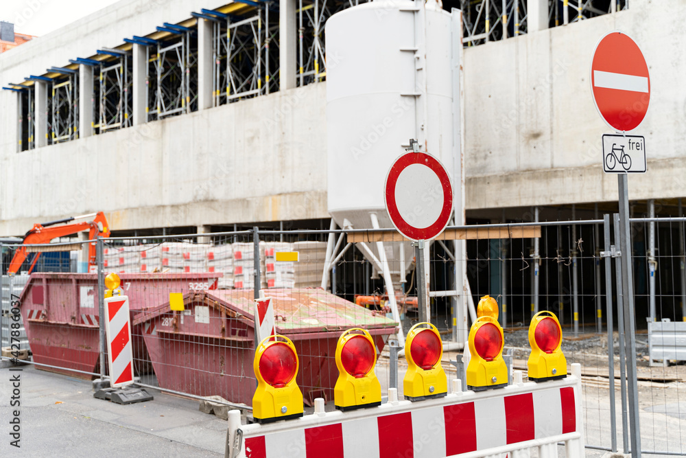 Construction site of a building with two floors of a concrete building ...