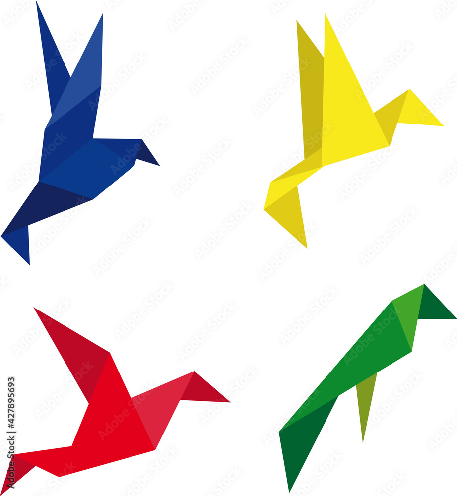 Paper birds in origami style vector image Stock Vector | Adobe Stock
