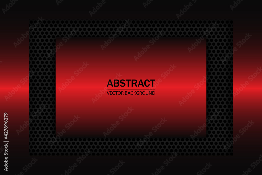 Abstract red frame background and dark carbon grid. Stock Vector ...