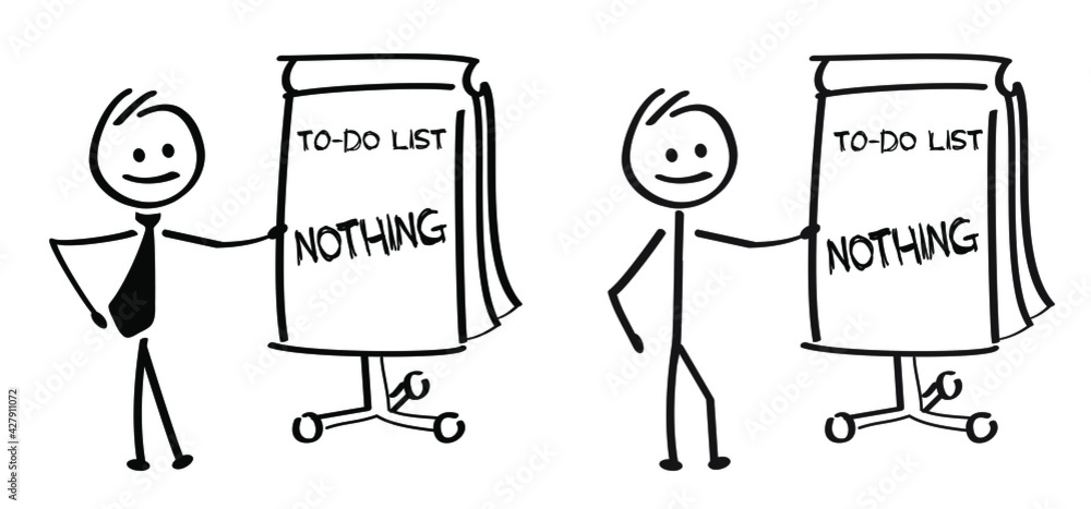 Stickman with checklist. Stick figures man or Business man with slogan ...